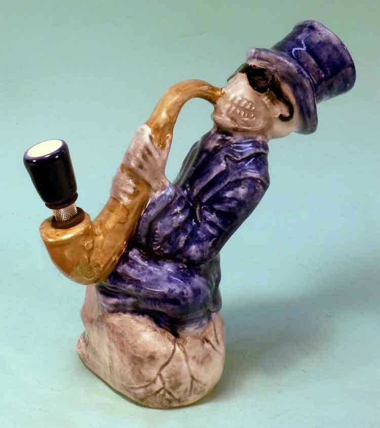 SAXABONES Human Skull Vintage Ceramic Rumph Water Hookah Bong Tobacco ...