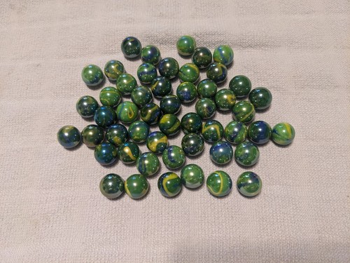 Vacor (Mexico) marbles - Peacock iridescent #50 total -Mixed Lot V-3 | eBay
