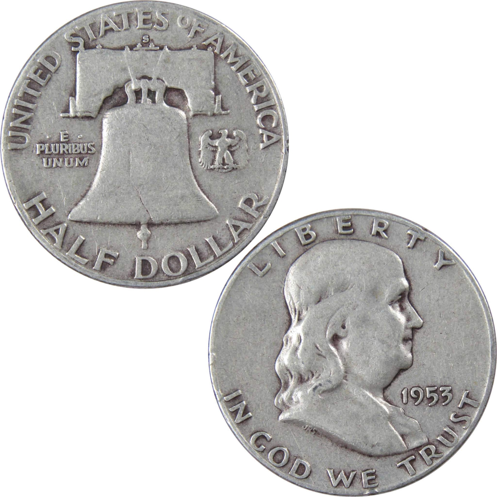 1953 S Franklin Half Dollar AG About Good 90% Silver 50c US Coin ...