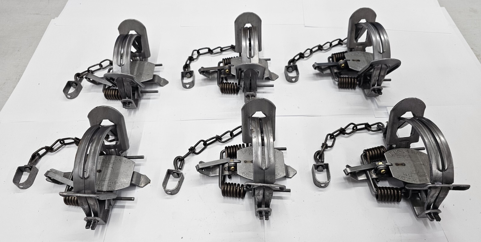 (PACK 6) Duke # 1 3/4 OFFSET Coil Spring Traps 0476 Coyote Bobcat Fox ...