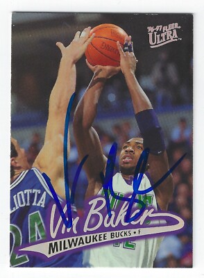 VIN BAKER MILWAUKEE BUCKS SIGNED CARD KNICKS BOSTON CELTICS CLIPPERS ...
