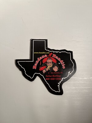 Vntg Magnet Bandana Bandito Salsa Hotline Texas Shaped San Antonio ...
