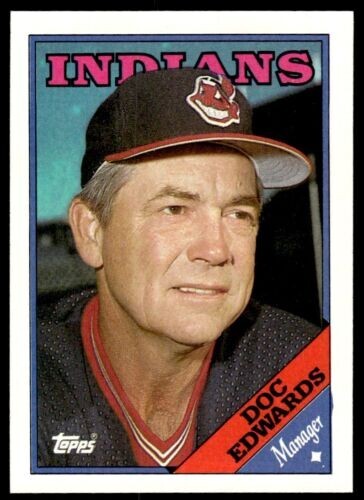 1988 #374 Doc Edwards Clev Indians Manager & UNMARKED Team Checklist ...