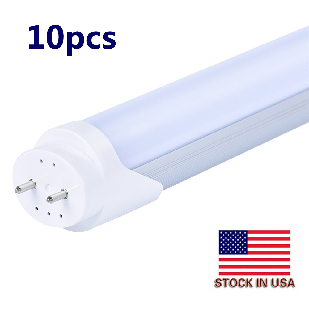 T8 4 Foot LED Tube 4000K or 6000K Milky Lens 48'' 18W Double-end Power ...