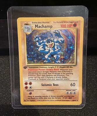 Pokémon TCG Machamp Base Set 8/102 Holo 1st Edition Holo Rare | eBay