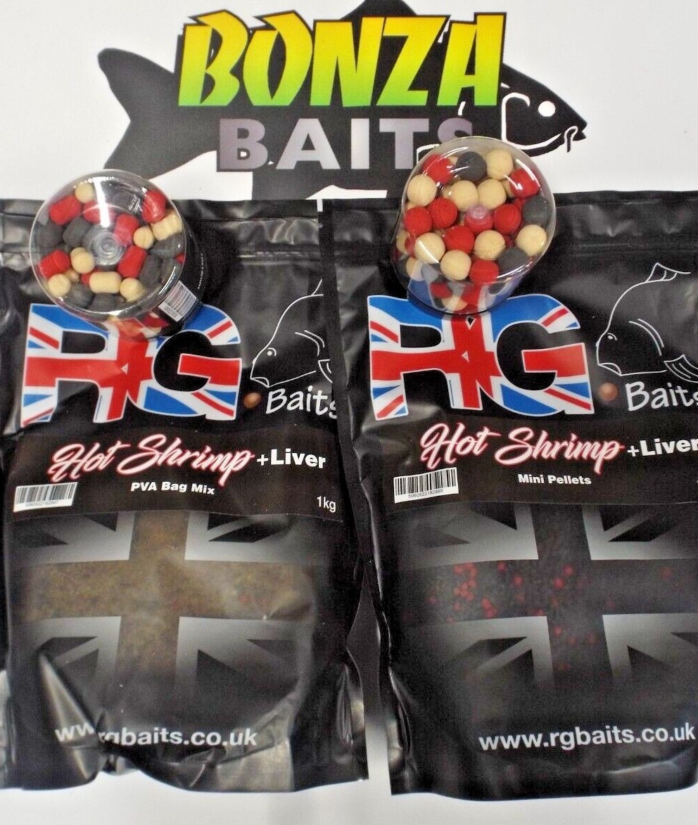 RG Baits Hot Shrimp & liver Baits -Wafters-or Pellets Carp Fishing ...