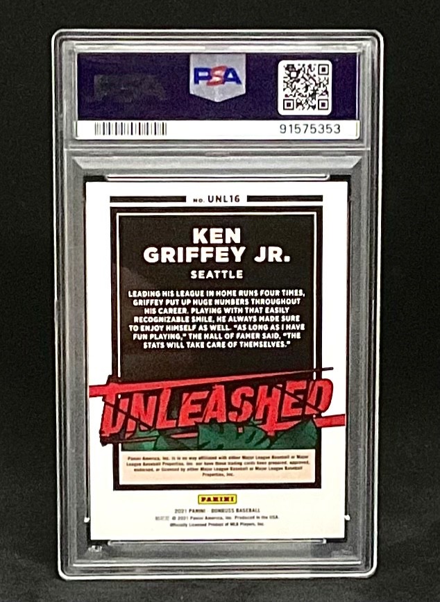 2021 Donruss UNL16 Ken Griffey Jr. UNLEASHED SILVER 278/349 PSA 10 GEM ...