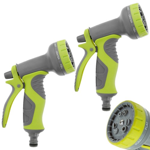 2 x Garden Watering 8 Function Spray Gun Hose Pipe Nozzle Car Wash ...