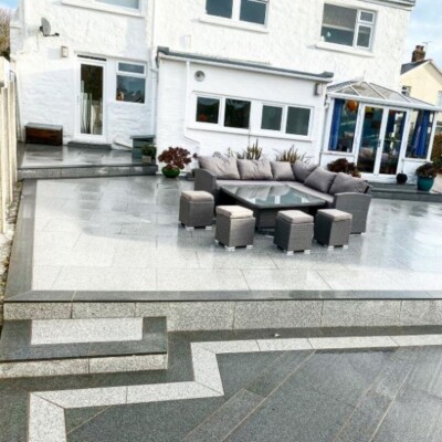 SILVER GRANITE SAWN & FLAMED MIXED (BATCH E ) Paving Flags Slabs | eBay UK