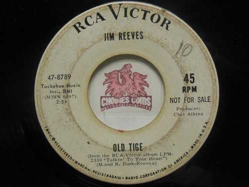 Jim Reeves: Distant Drums / Old Tige, 45 RPM G+ (4E) | eBay