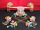 Vintage Japanese Bride Kanzashi Kushi Comb Flower Gold Hair Ornament ...