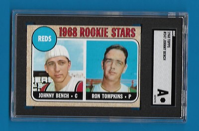 1968 Topps Johnny Bench #247 - Ron Tompkins - Cincinnati Reds - SGC A ...