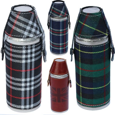 Amazing Hip Flask 8oz Stainless Steel & Leather Effect Round Flask with ...