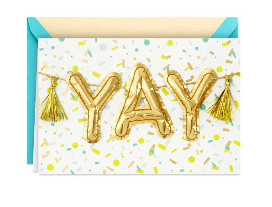 Hallmark Signature Cards Graduation Yay Balloons "Happy Diploma Day" 3D ...