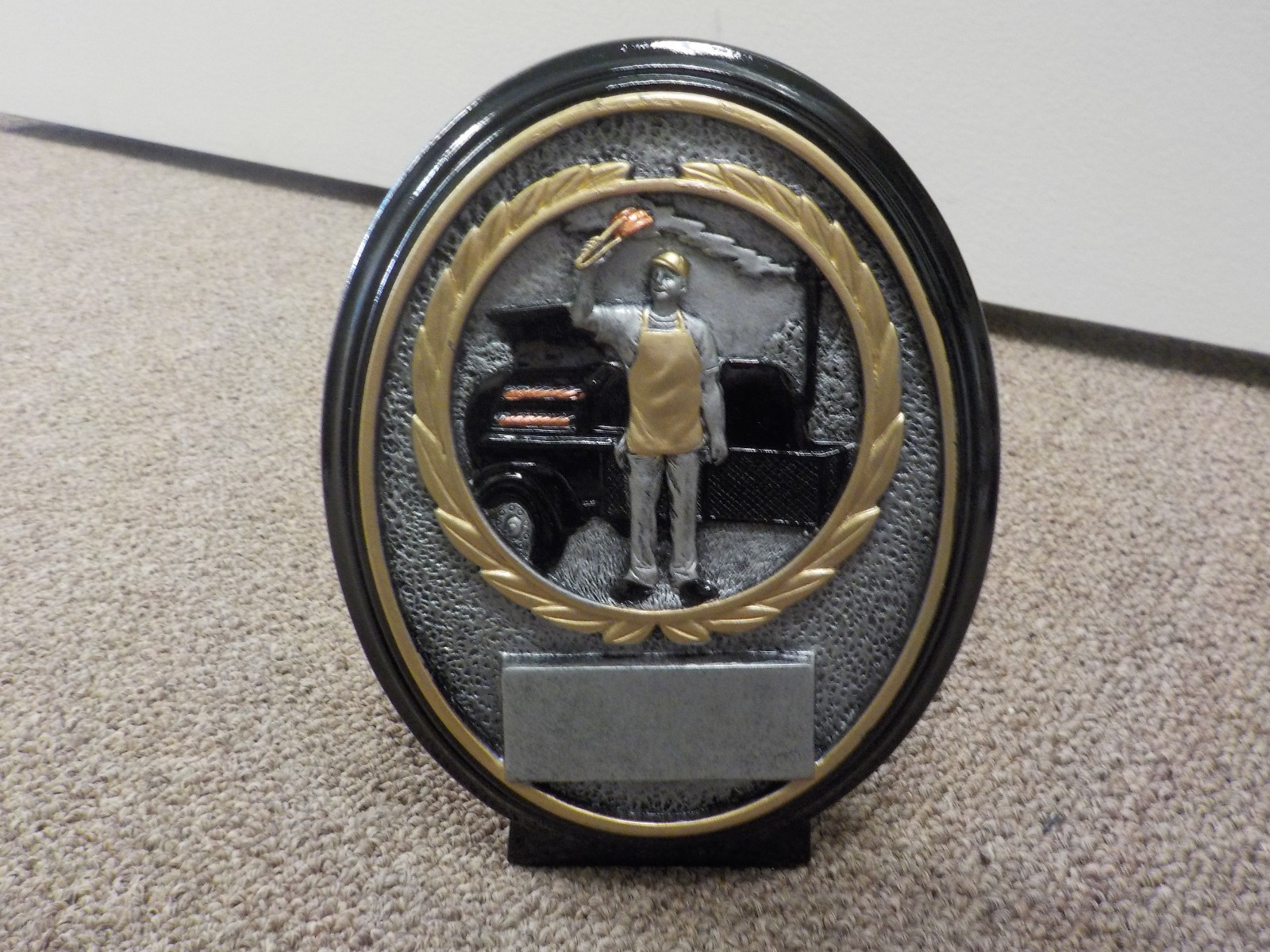 BBQ trophy, award, Cook Off, Ribs, Grilling, with engraving, 3 lines ...