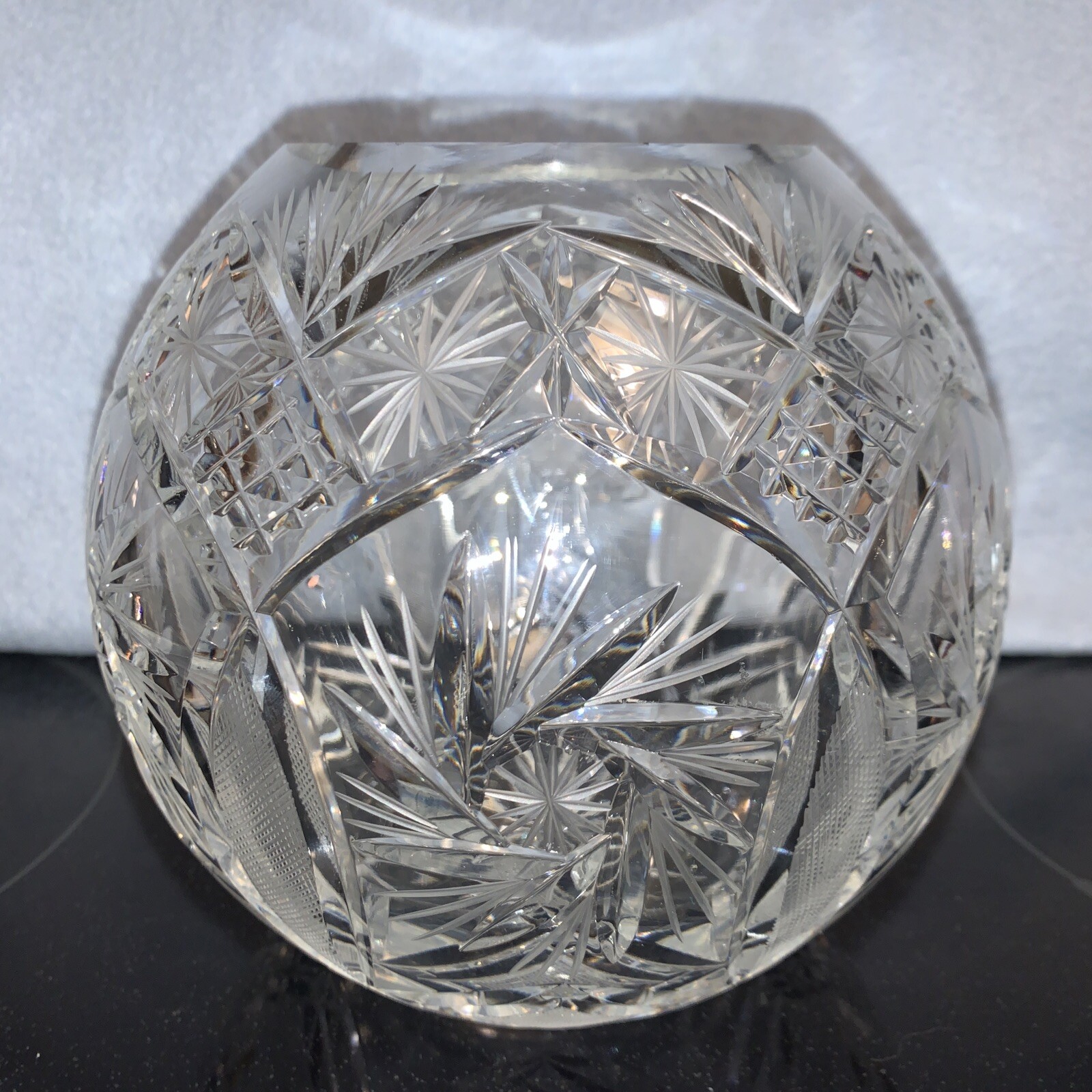 Williamsburg By Avitra Crystal Round Rose Bowl Vase Pinwheel/Pineapple ...