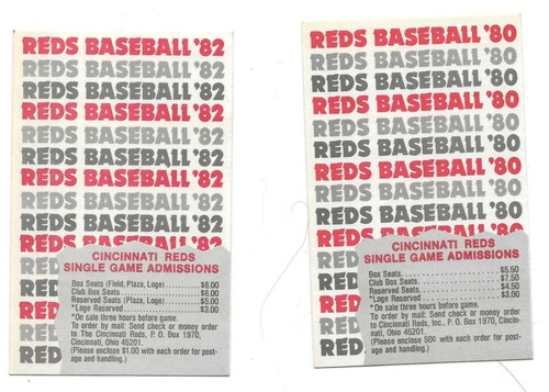 CINCINNATI REDS SCHEDULE LOT / 1980, 82 | eBay