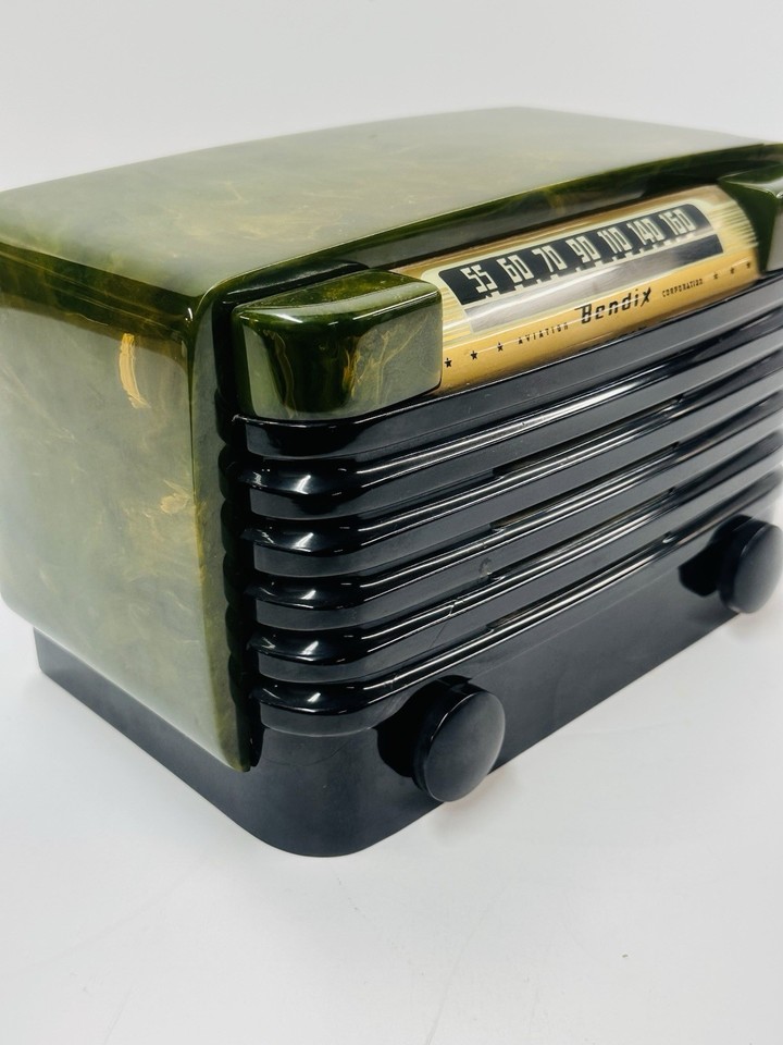 VTG BENDIX 526 CATALIN DECO TUBE RADIO IN GREEN AND BLACK | eBay