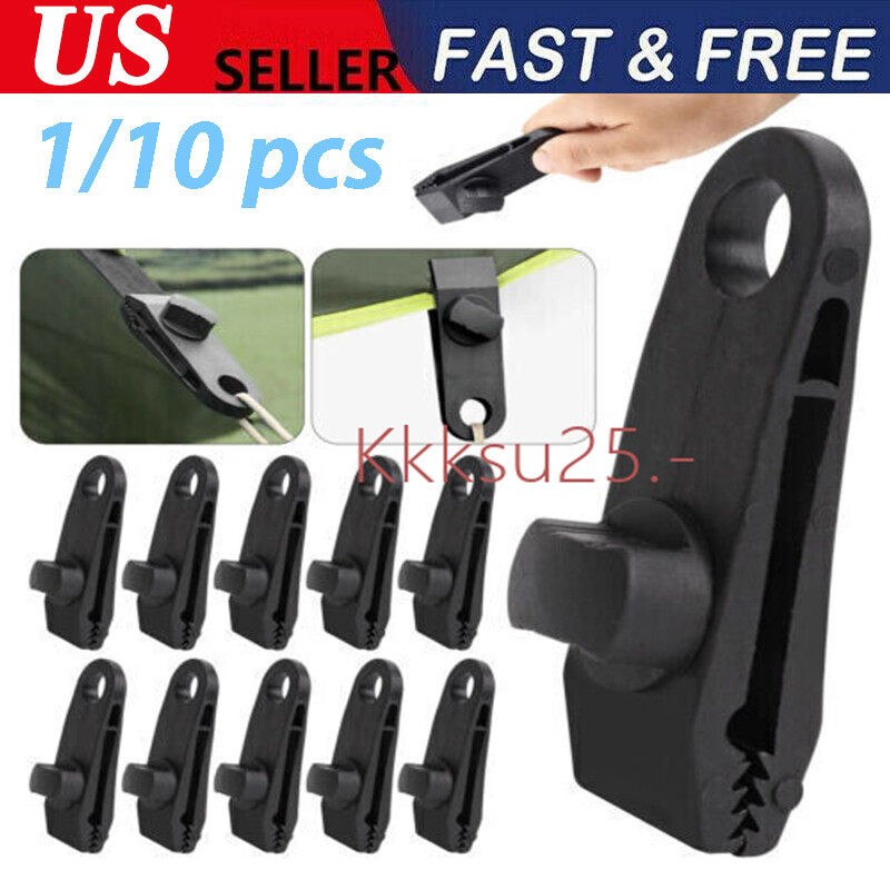 1/10X Tarp Clips Lock Grip Awning Clamp Set Instant Clip for Camping ...