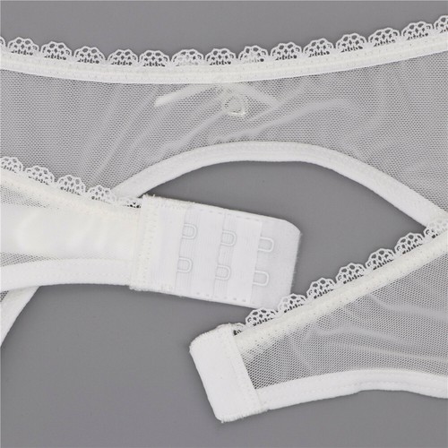 Sexy Thongs with Garter Belt Stockings Women Mesh Transparent Underwear ...