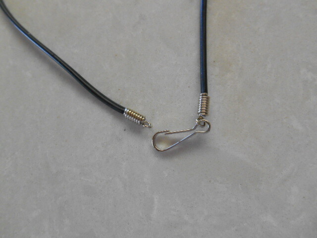 Mermaid Charm Holding Starfish 18" Necklace Black Leather Cord Hard ...