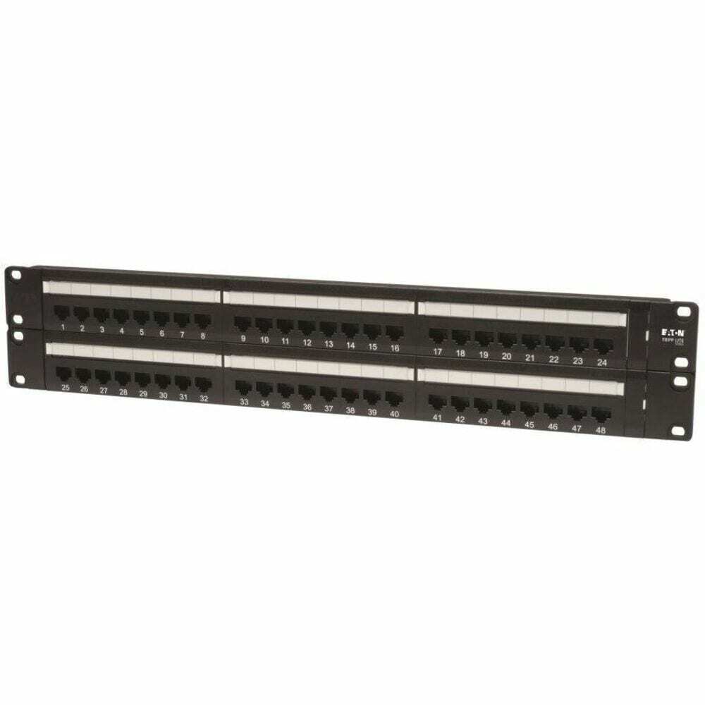 TRIPPLITE-New-N052-048 _ 48PORT CAT5E 110 PATCH PANEL 568B 2U RACKMOUN ...