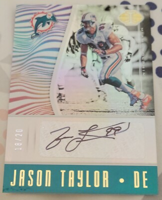 2017 PANINI ILLUSIONS AUTOGRAPH JASON TAYLOR MIAMI DOLPHINS HOF #VS-JT ...