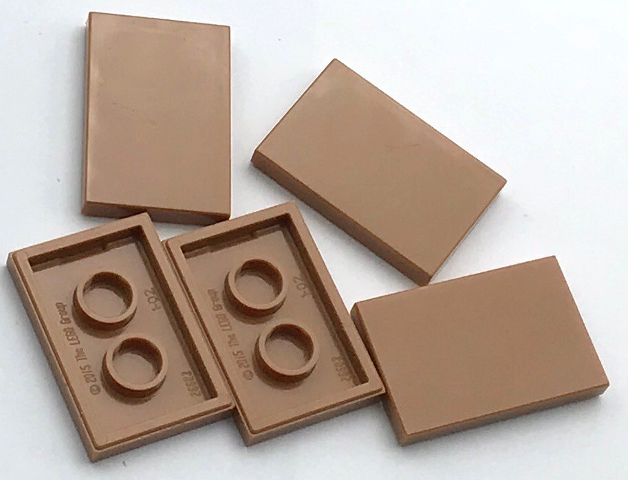 Lego 5 New Medium Dark Flesh Tiles 2 x 3 Flat Smooth Pieces | eBay