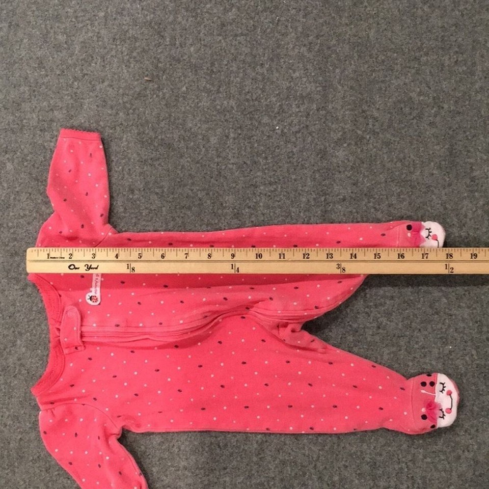 Little Wonders Baby 0-3M Ladybug Polka Dot Foot Sleeper 100% Cotton | eBay