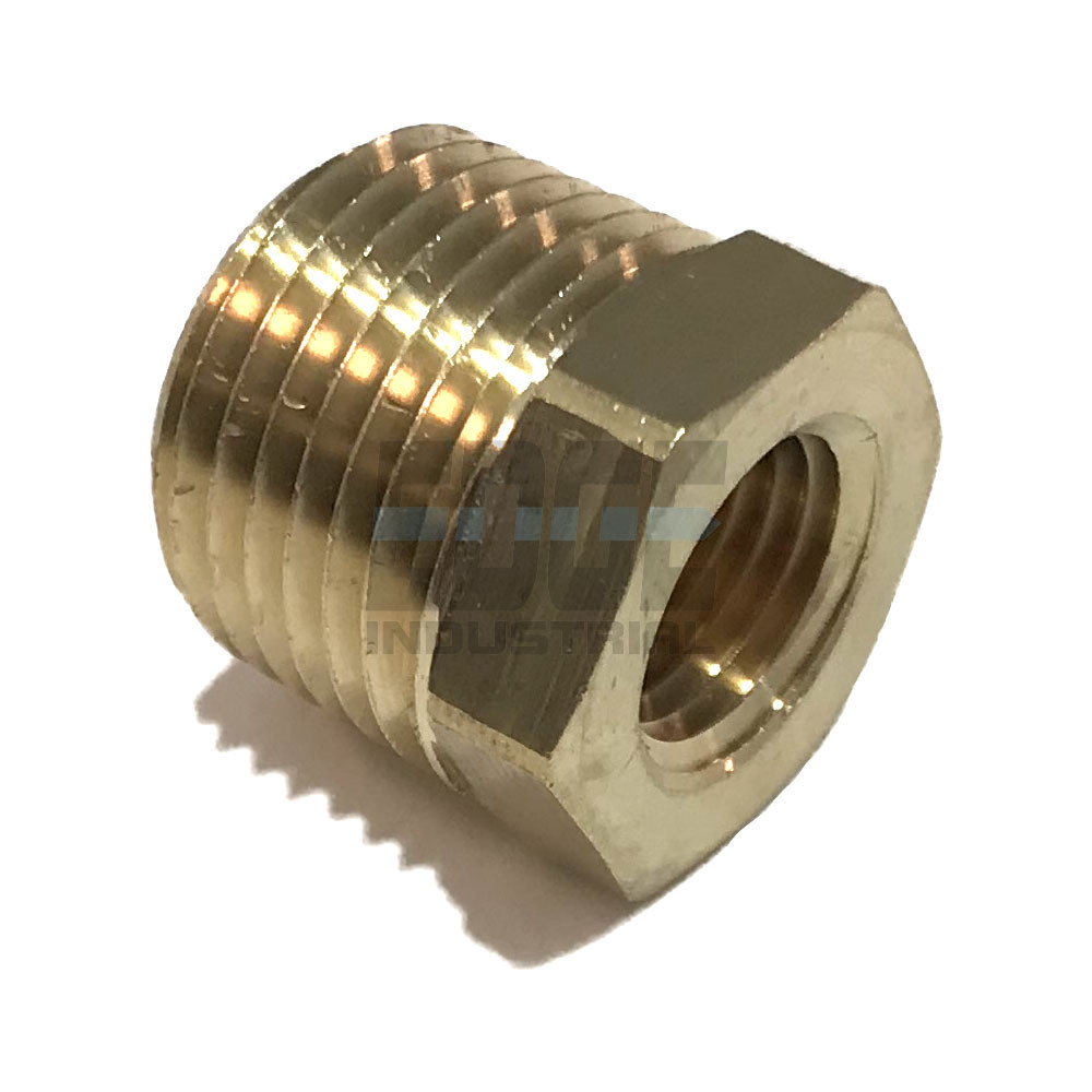BRASS HEX BUSHING REDUCING NPT THREADS PIPE FITTING 1/2 MALE X 1/4 ...