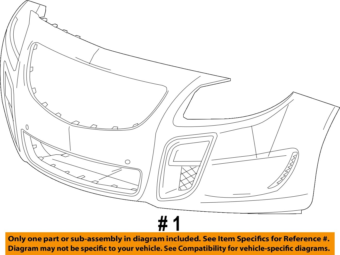 GM OEM 12-14 Regal Front Bumper Grille Bumper Components-Bumper Cover ...