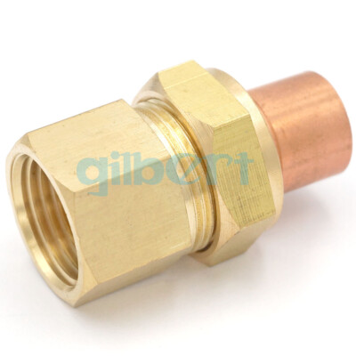 1/2" BSP x 15mm Brass Female Thread Socket Union to Copper End Feed ...