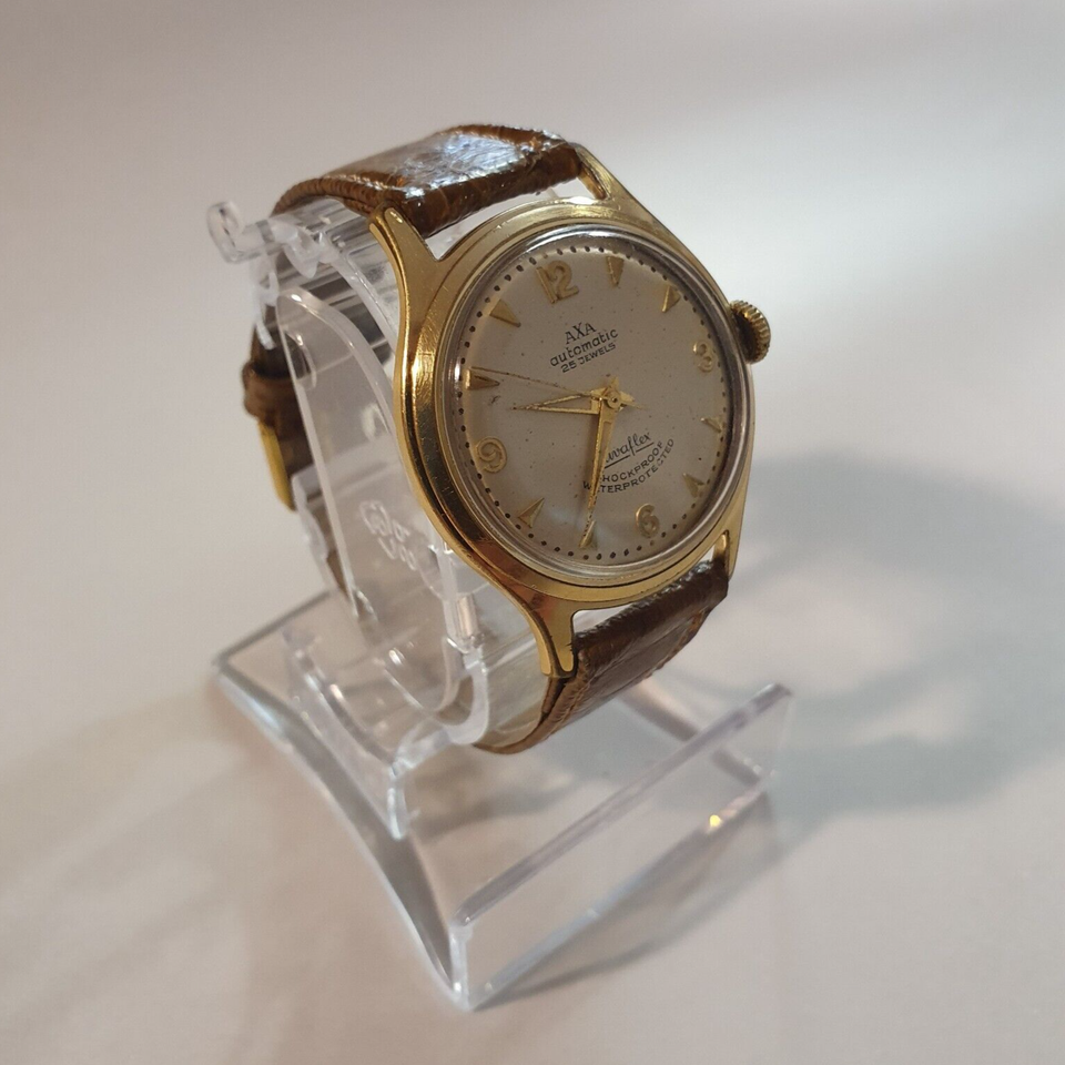 Vintage RARE Men's Wristwatch "AXA" Nivaflex Automatic 25J ø35 1950 ...