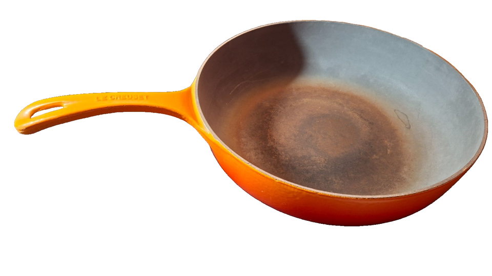 Le Creuset Deep Cast Iron Sauté 30cm Pan -Volcanic Orange - EXTRA LARGE ...