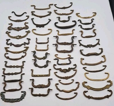 Antique Victorian Drawer Bails Pulls Handle Large Mix Lot Brass&Metal ...