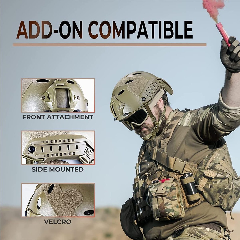 Tactical Airsoft Helmet for Men & Women - Bump Protection for Combat ...