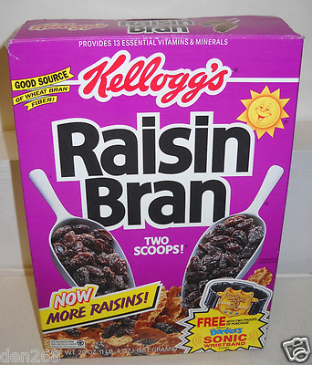 #8731 Kellogg's 1993 Raisin Bran Two Scoops Cereal BOX ONLY | eBay