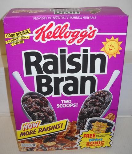 #8731 Kellogg's 1993 Raisin Bran Two Scoops Cereal BOX ONLY | eBay