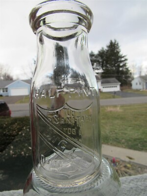 TREHP Milk Bottle Jigli Sanitary Dairy Farm Hudson Falls NY WASHINGTON ...