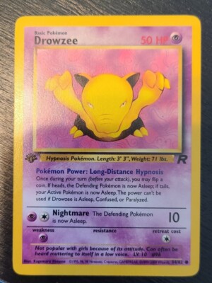 1st Edition Drowzee - Vintage WOTC 54/82 Team Rocket Pokemon Mint very ...