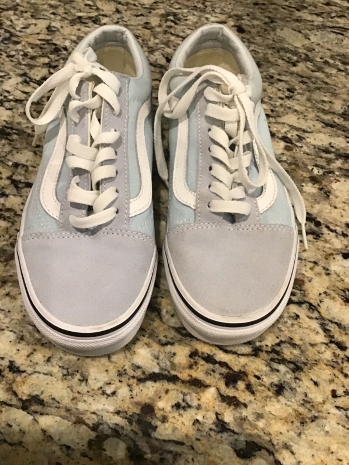 VANS Old Skool Suede Light Blue 500714 Women Low Skat… - Gem