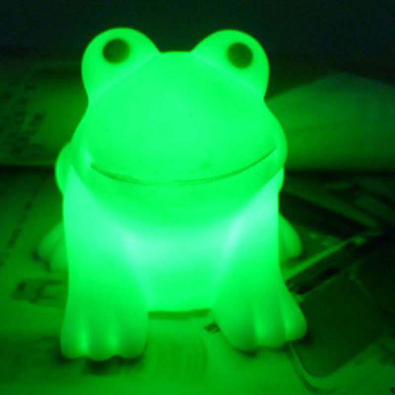 Cute Magic LED Night Light Frog Shape Colorful Color Changing Lamp Room ...