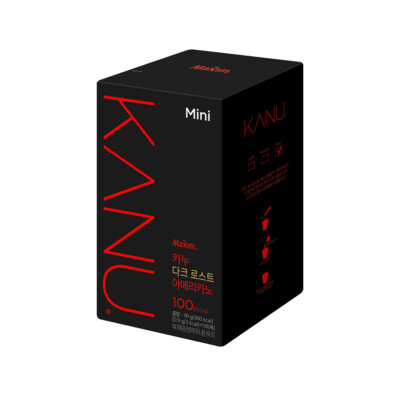 MAXIM KANU Mini Dark Roasted Korean Instant Americano Coffee 100 sticks ...