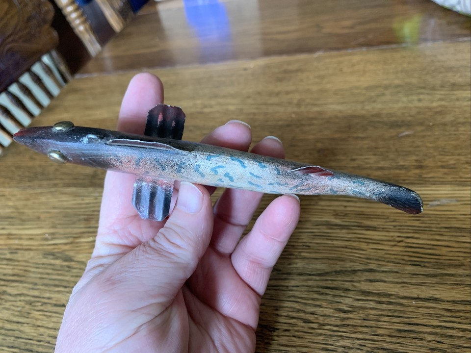 VINTAGE JERRY KIRCHNER ICE SPEARING FISHING FISH LURE DECOY ORIGINAL ...