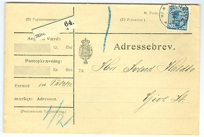 DENMARK: Address letter for parcel, Skive 1917, advertising. | eBay