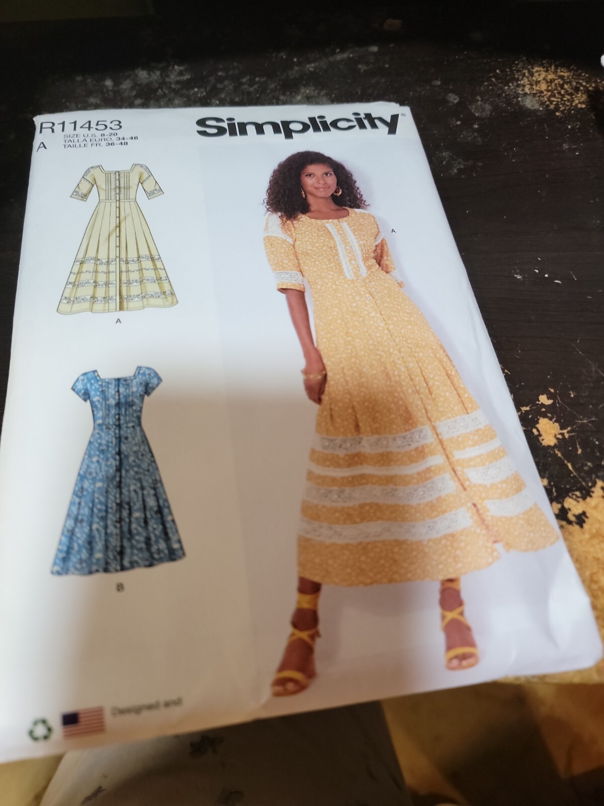 Simplicity R11453 Button Front Dress w Front Tucks Trim Detail Sz 8-20 ...