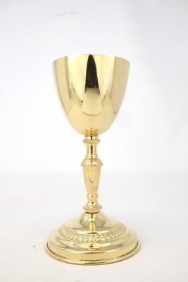 High Polished Brass Simple Embossed Chalice for Church or Chapel Use 7 ...