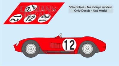 Decals Maserati 300 S Le Mans 1957 1:32 1:24 1:43 1:18 64 87 300S slot ...
