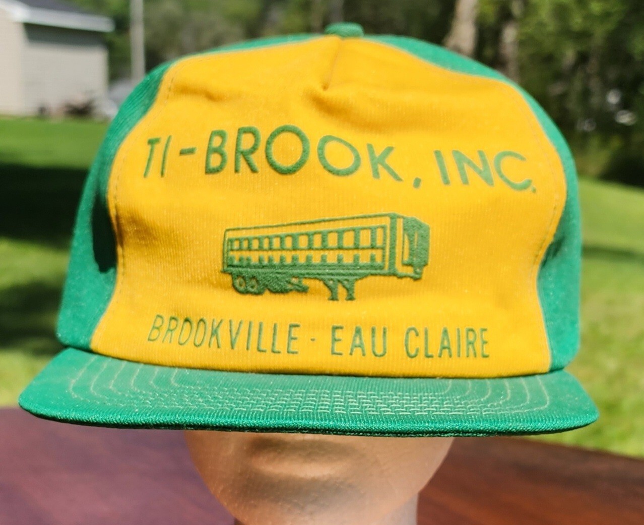 Ti-Brook Inc Yellow Green Hat Cap Green Snapback Adjustable Made In USA ...