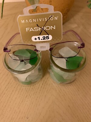 Reading Glasses By MAGNIVISION Fashion +1.25 DANIELLA PRP Rimless ...